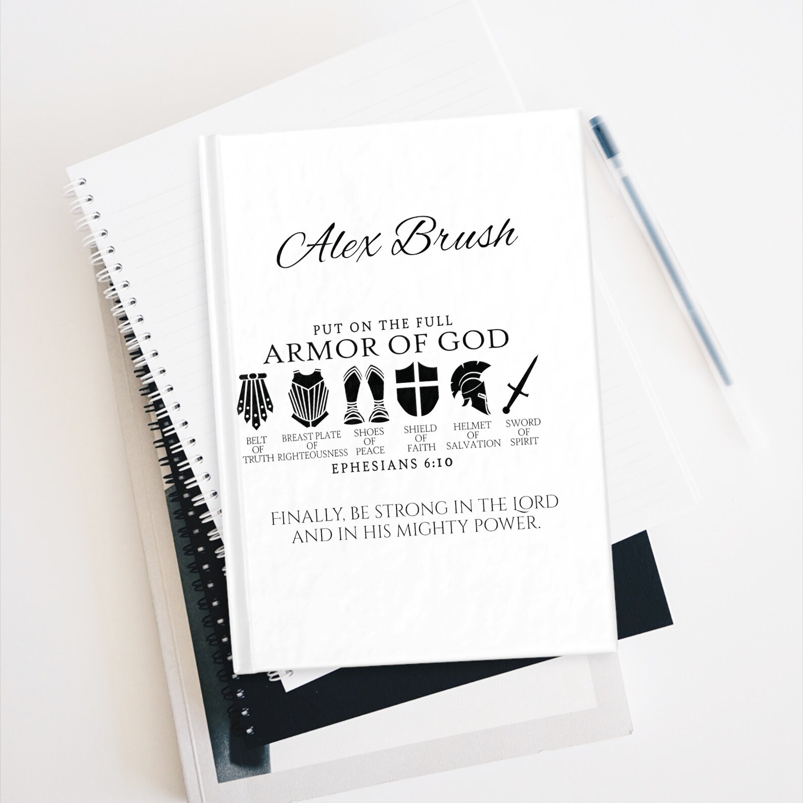 Personalized Named Journal, Armor of God, 7x5 Journal, Prayer Journal ...