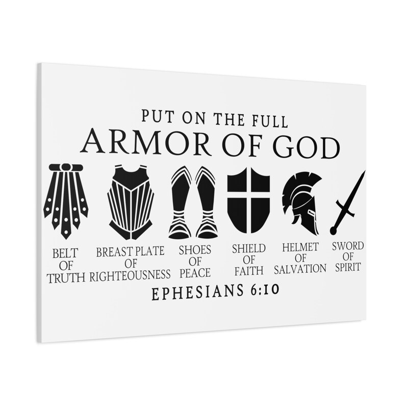 Canvas Put on the Full Armor of God, Faith Wall Art, Home Decor, Gift ...