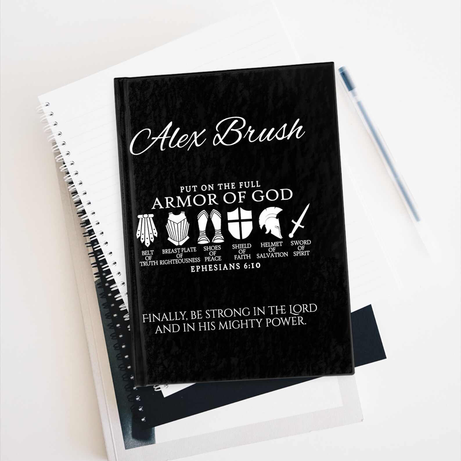 Personalized Named Journal, Armor of God, 7x5 Journal, Prayer Journal ...