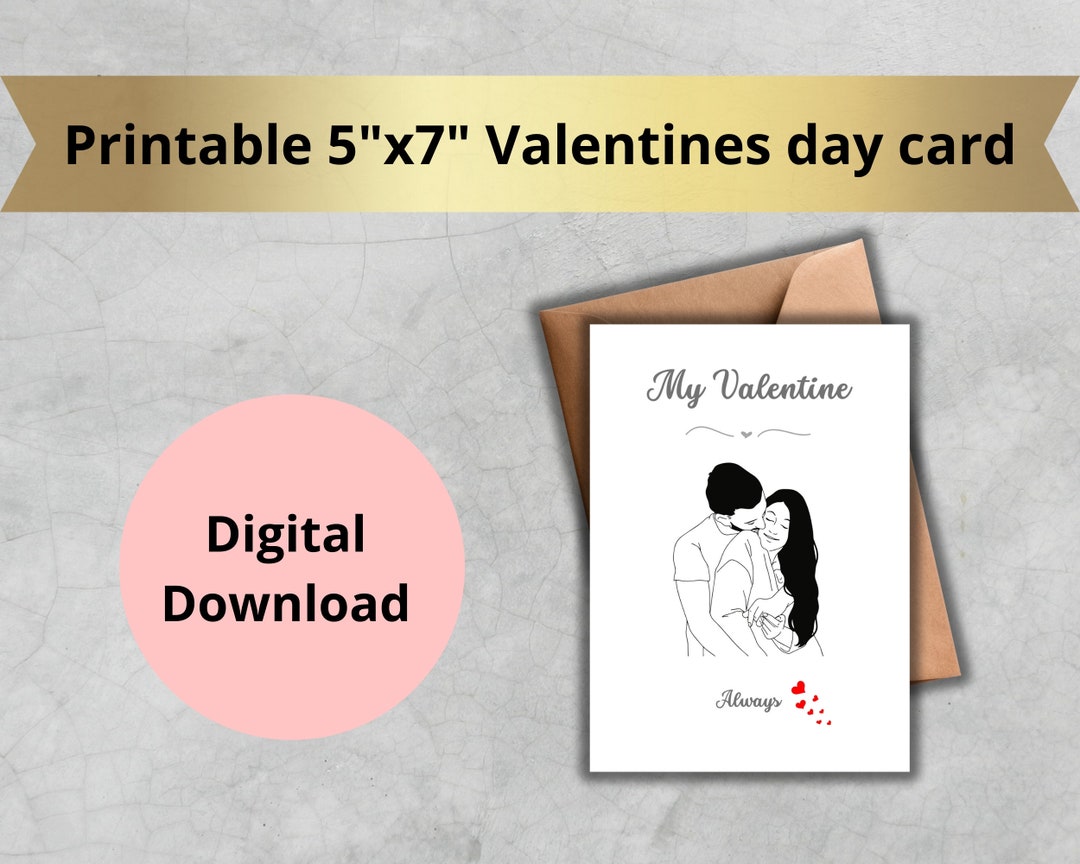 Love in Print: Printable Valentine's Day Card Express Your Affection in ...