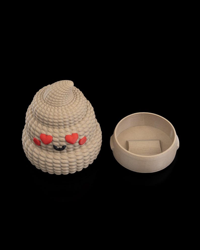 3D Printed Poop Emoji Ring Box: Whimsical Jewelry Storage - Etsy