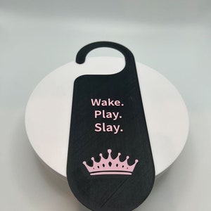 Slay - Do Not Disturbed | Door Hanger Signs | Door Knob Warning | DND ...