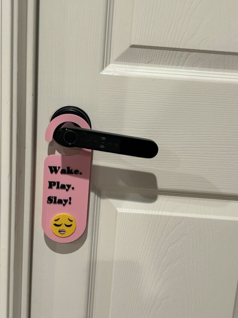 Slay - Do Not Disturbed | Door Hanger Signs | Door Knob Warning | DND ...