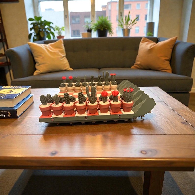 Cactus Chess Set – Roll-out Chessboard With Magnetic Mini Cacti Pieces ...
