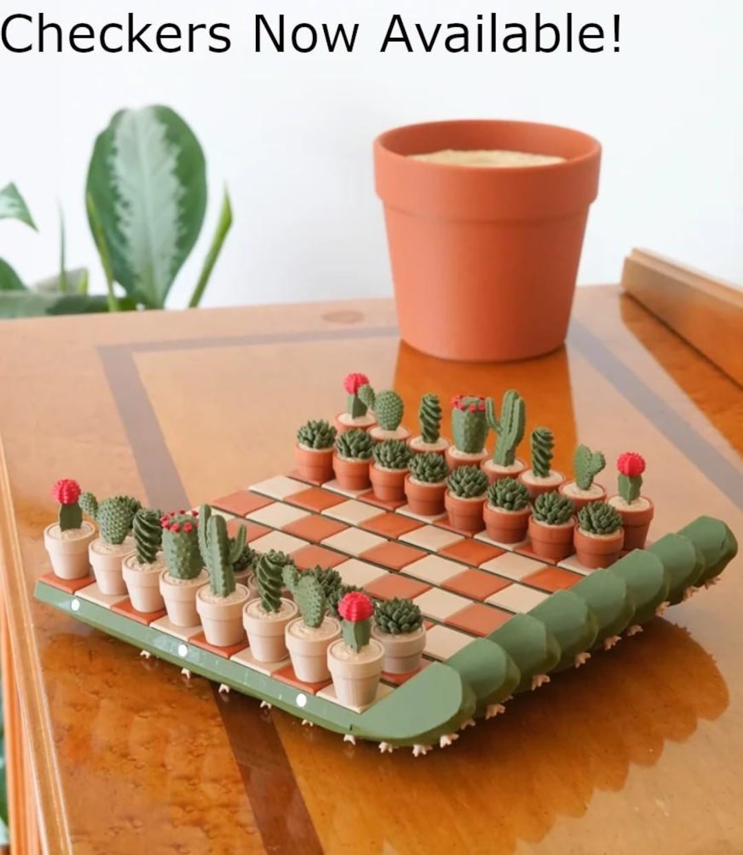 Cactus Chess Set – Roll-out Chessboard With Magnetic Mini Cacti Pieces ...
