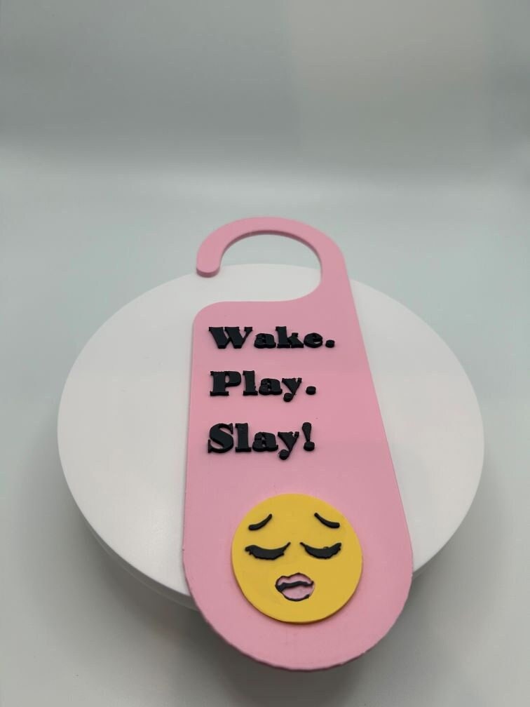 Slay - Do Not Disturbed | Door Hanger Signs | Door Knob Warning | DND ...