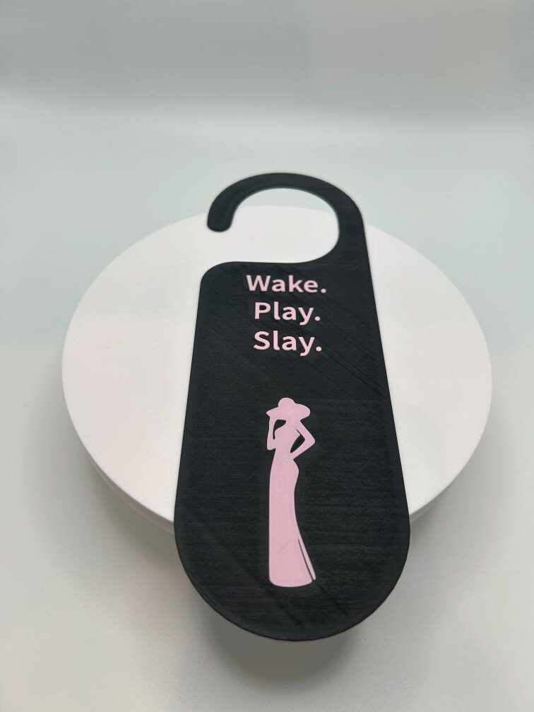 Slay - Do Not Disturbed | Door Hanger Signs | Door Knob Warning | DND ...