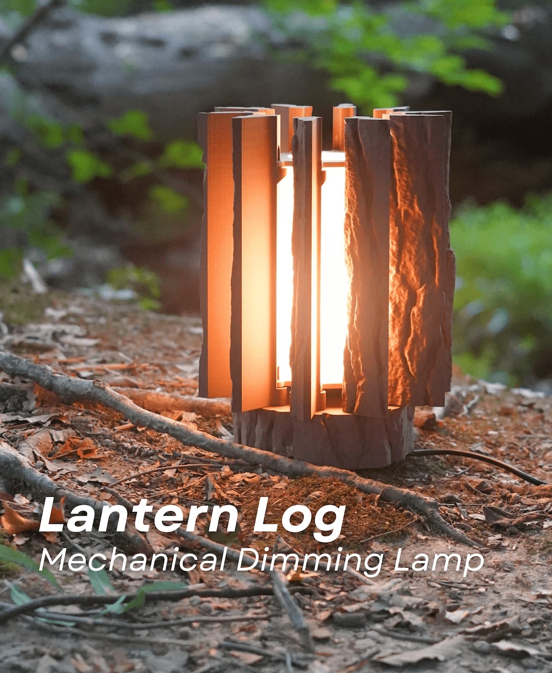 Rustic Log Lantern Lamp With Dimmer - Vintage Cabin Decor - Etsy