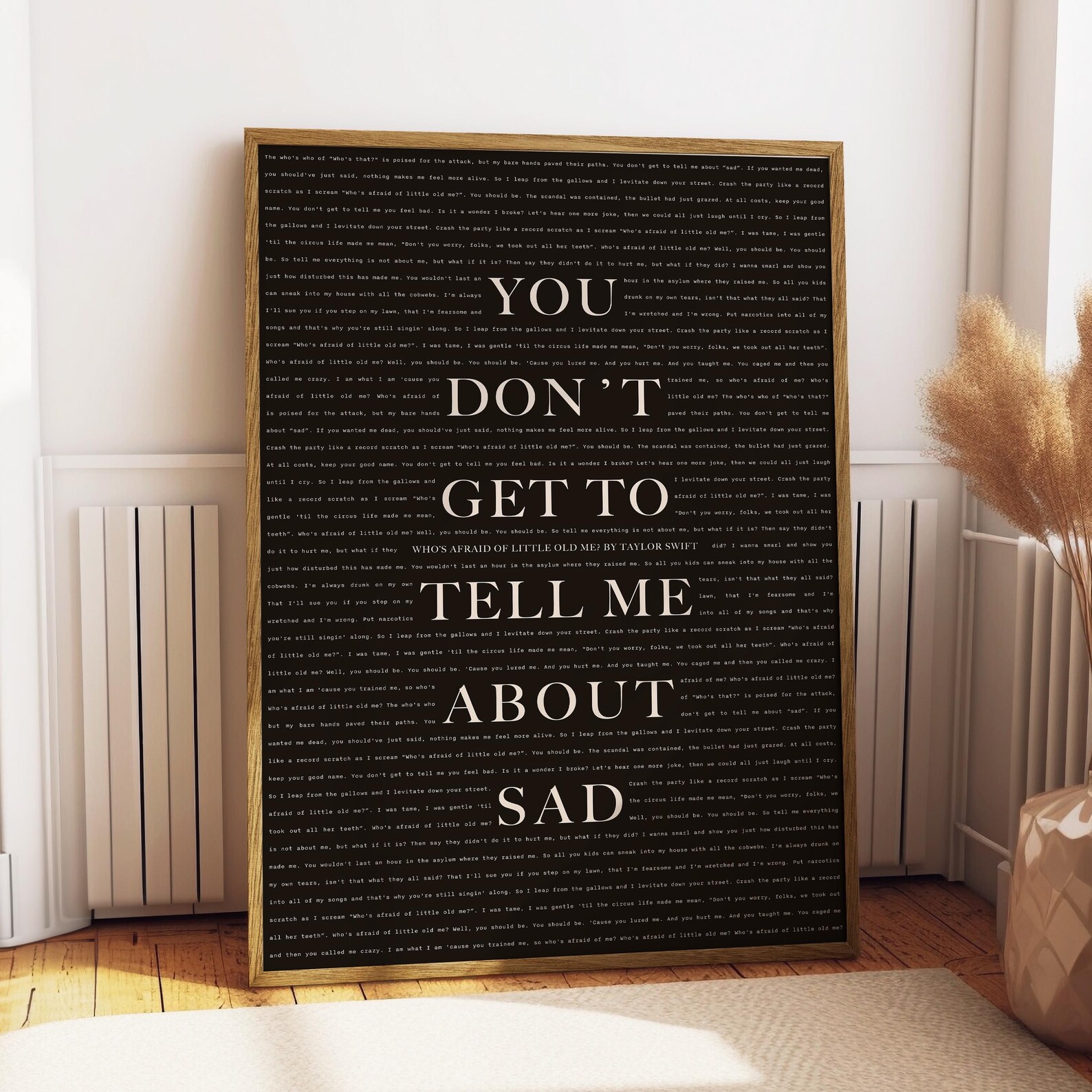 Whos Afraid of Little Old Me Lyric Poster, the Tortured Poets Urban ...