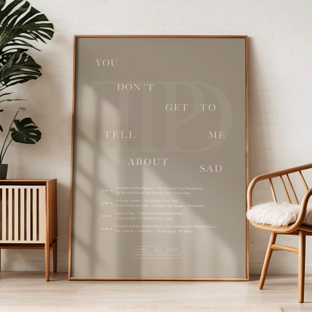 The Tortured Poets Department Track Listing Printable Poster, Swiftie ...