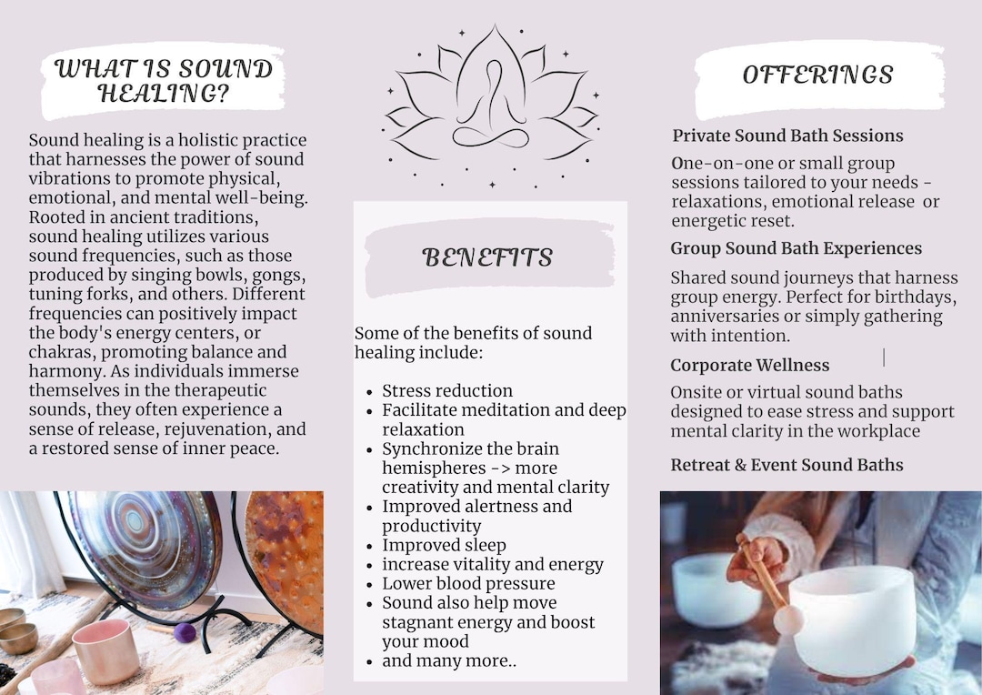 Sound Bath Trifold Brochure - Canva Template (PDF) - Etsy