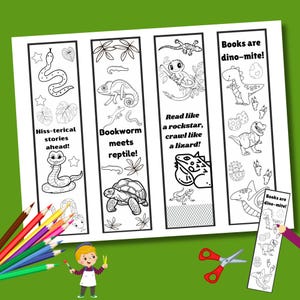 Reptile Coloring Bookmarks , Color Your Own Bookmarks, Kids Activities ...