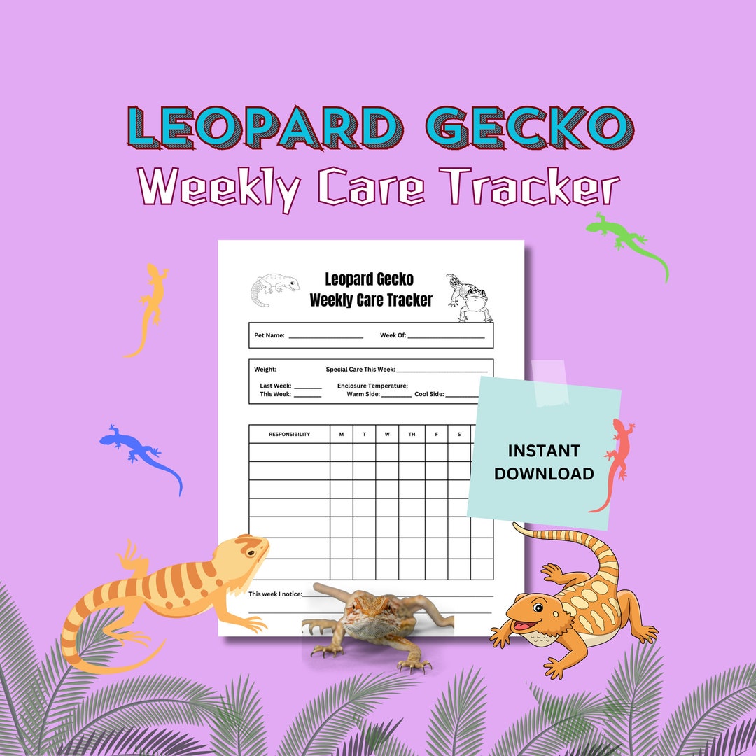 Leopard Gecko Weekly Care Tracker, Instant Download Reptile Log ...