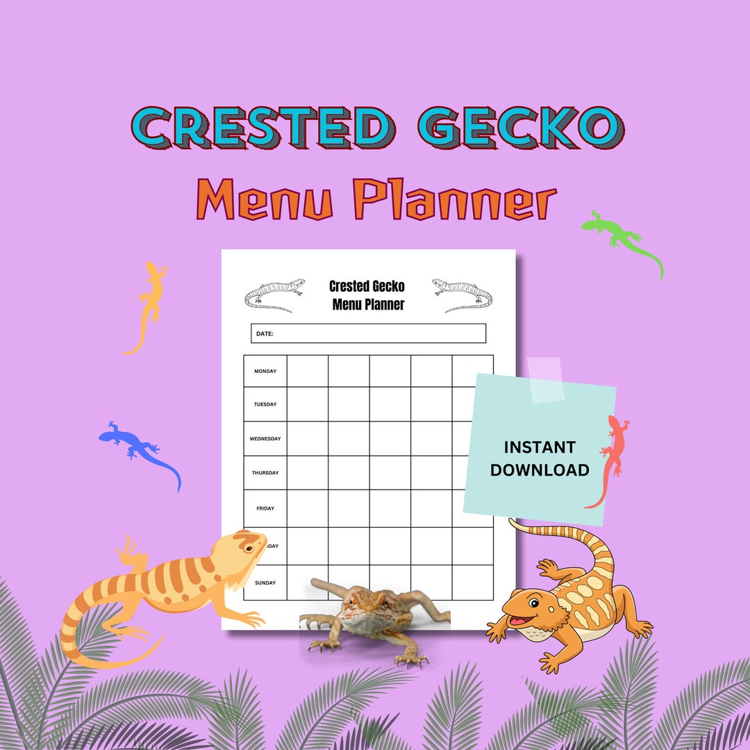 Crested Gecko Menu Planner, Instant Download Reptile Log, Reptile ...