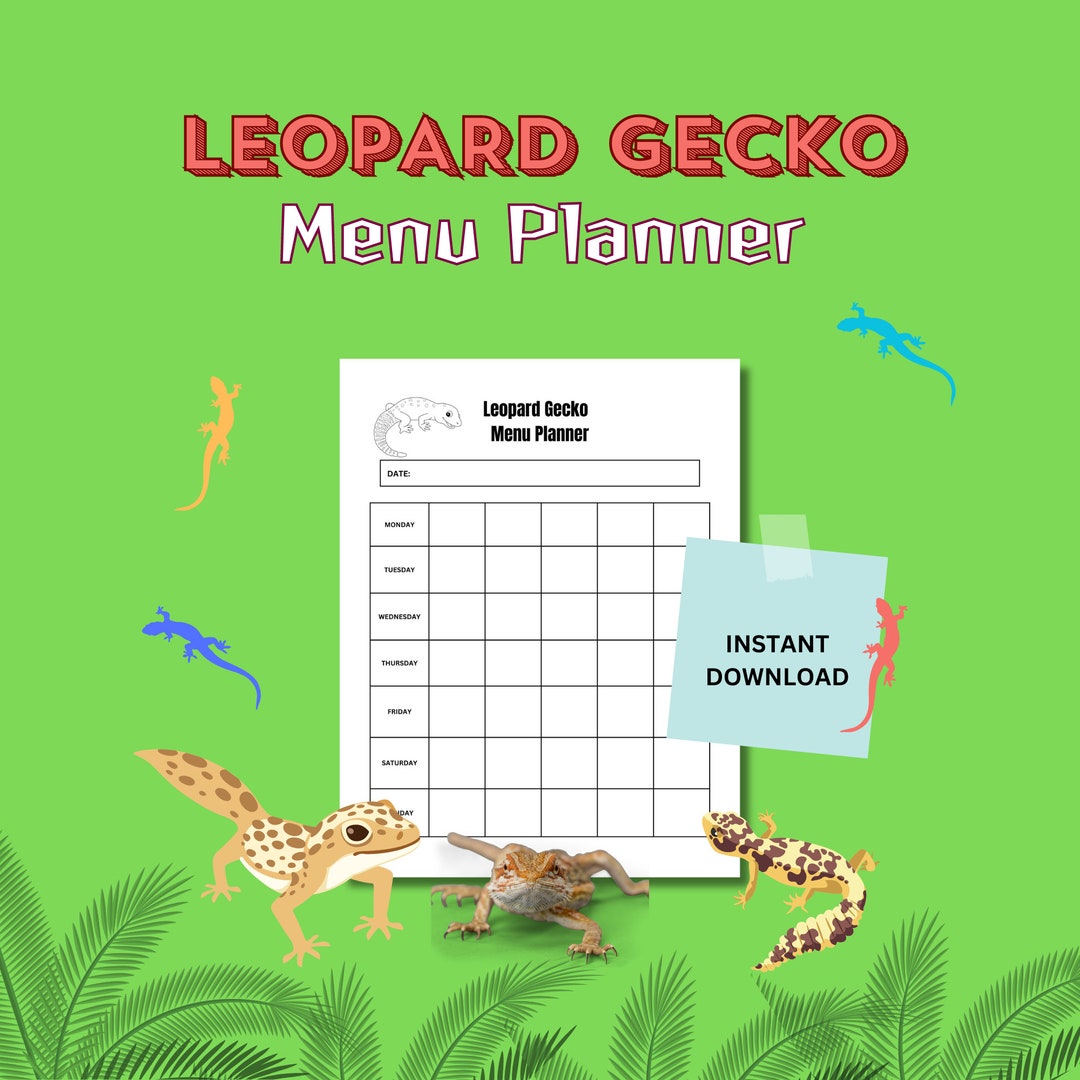 Leopard Gecko Menu Planner, Instant Download Reptile Log, Reptile ...
