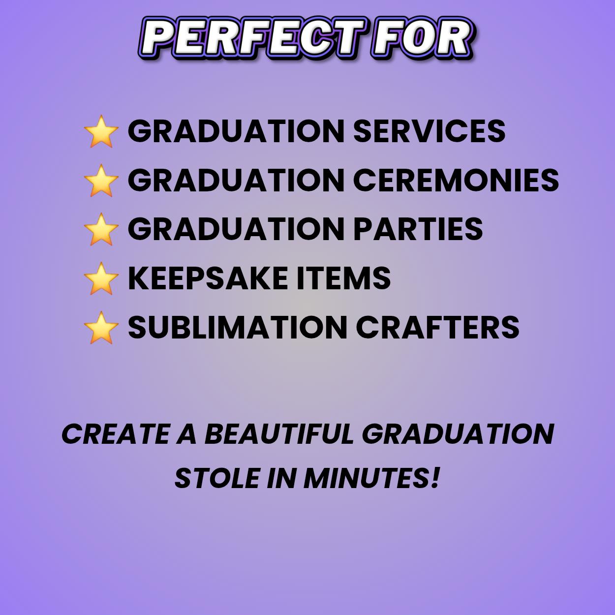 Blue Graduation Stole Template, Basketball Grad Stole, Athlete Sports ...
