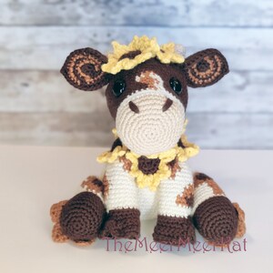 Crochet Sunflower Cow Amigurumi Pattern PDF - Etsy