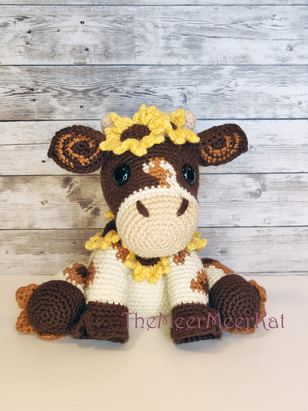 Crochet Sunflower Cow Amigurumi Pattern PDF - Etsy