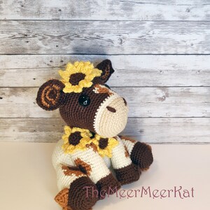 Crochet Sunflower Cow Amigurumi Pattern PDF - Etsy