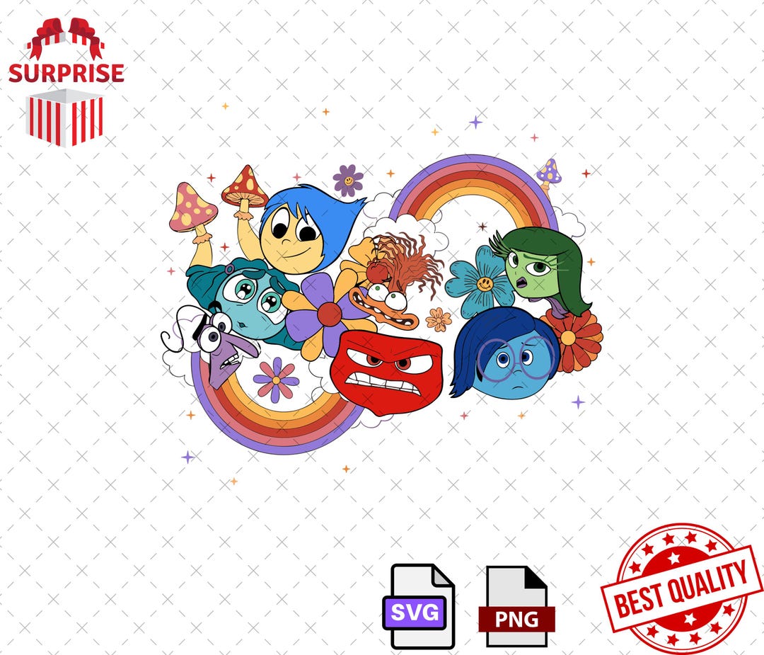 Inside Out 2 Character Faces SVG PNG, Movie Poster (digital Download ...