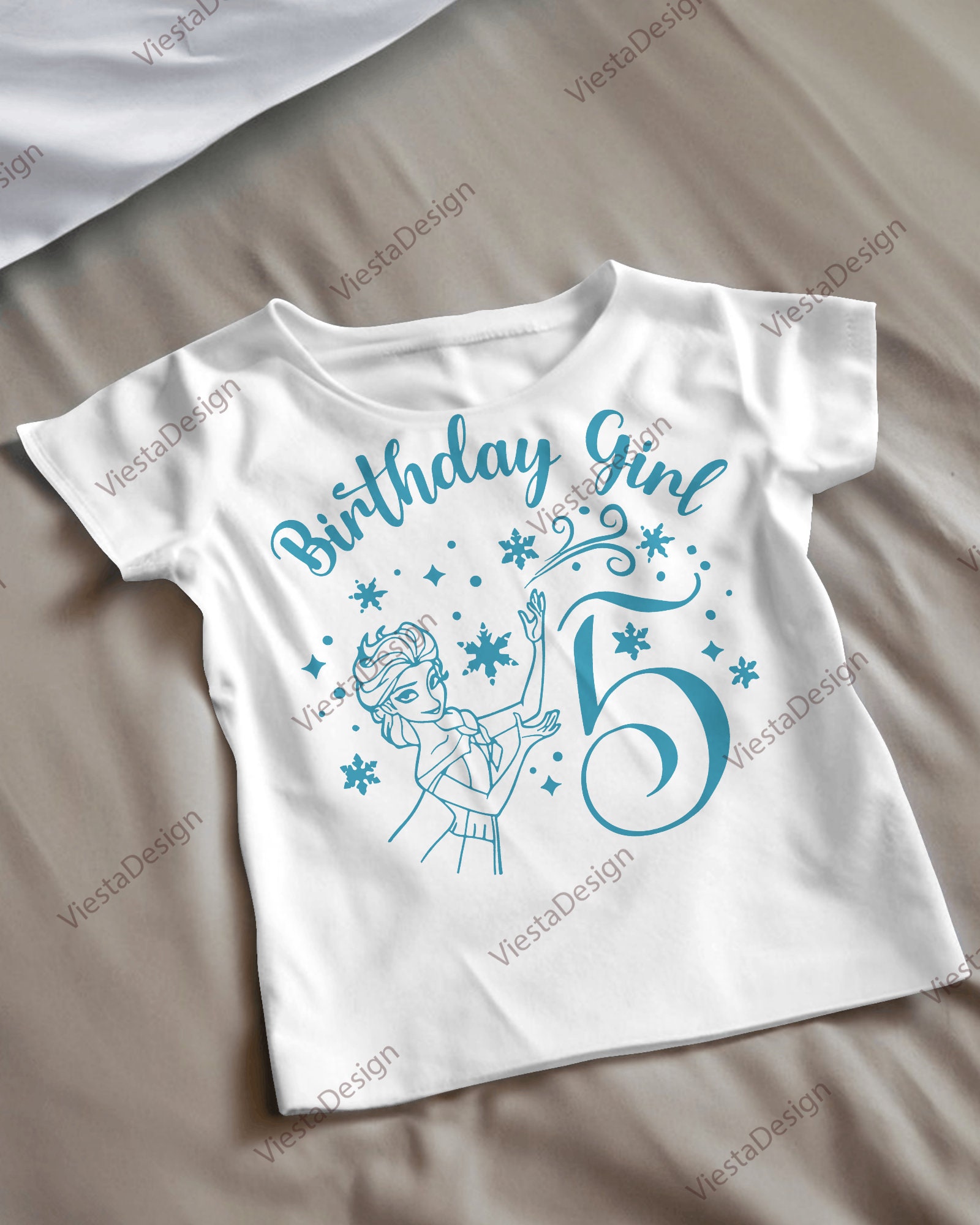 Elsa 5th Birthday SVG PNG, Queen Elsa Digital Design - Etsy