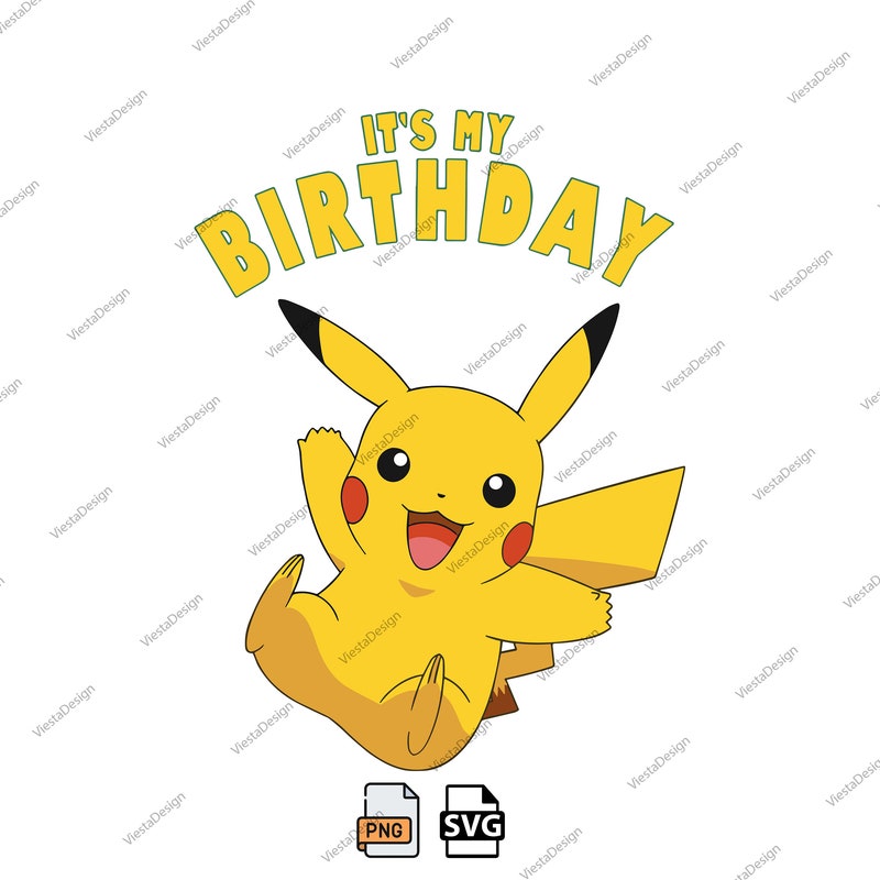 Pikachu Birthday Svg - Etsy