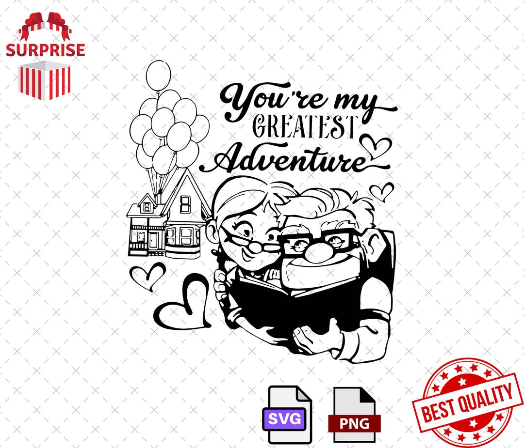 Up Movie SVG PNG, Carl and Ellie, Adventure is Out There (digital ...