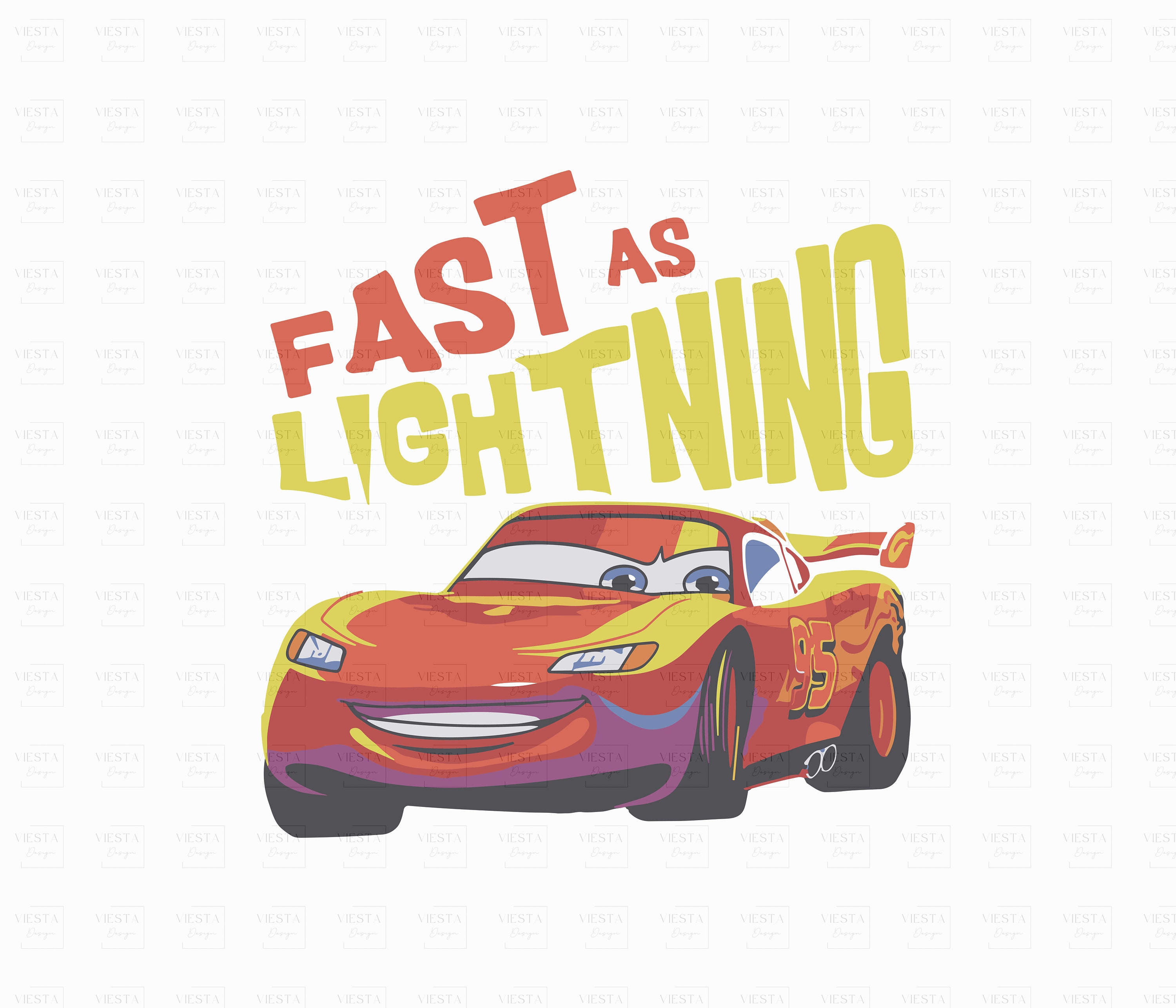 Lightning Mcqueen PNG, Think Fast Cars Design (digital File) - Etsy