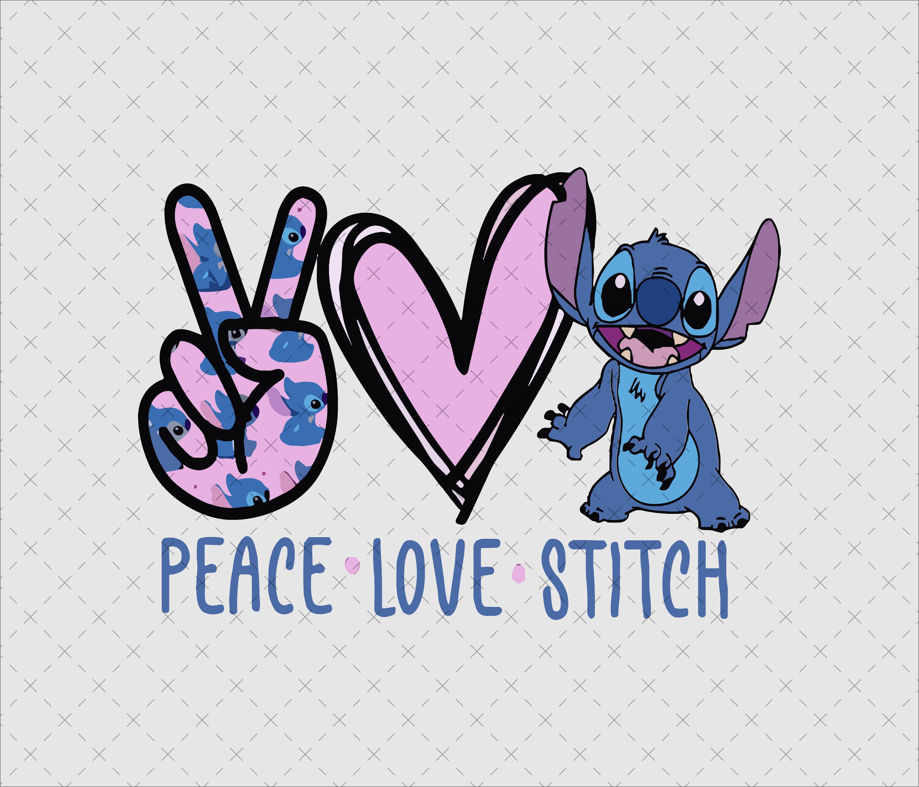 Peace Love Stitch PNG, Cartoon Clipart, Sublimation Design (digital ...