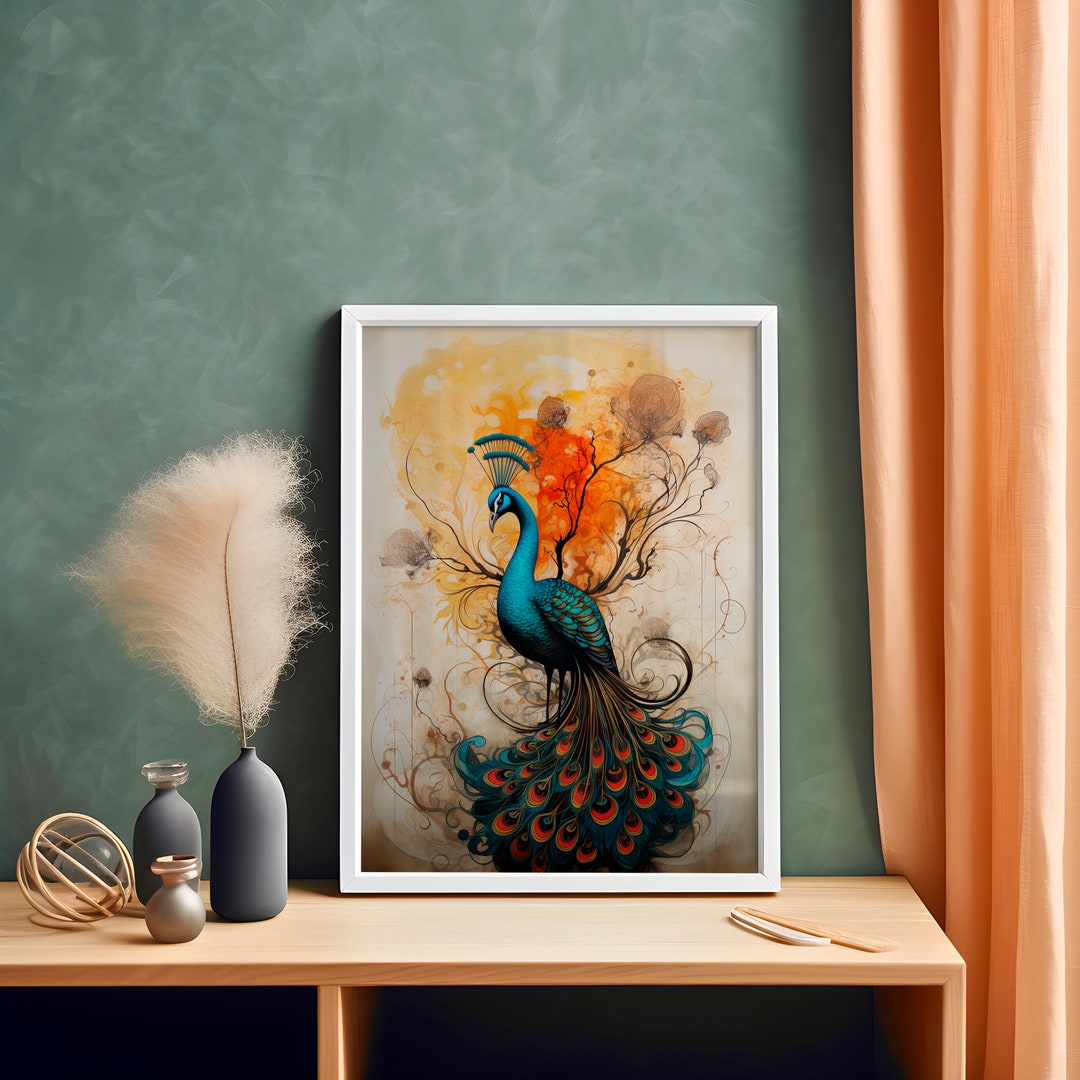 Peacock With Fan: A Majestic Display Emerald Majesty Peacock in All His ...