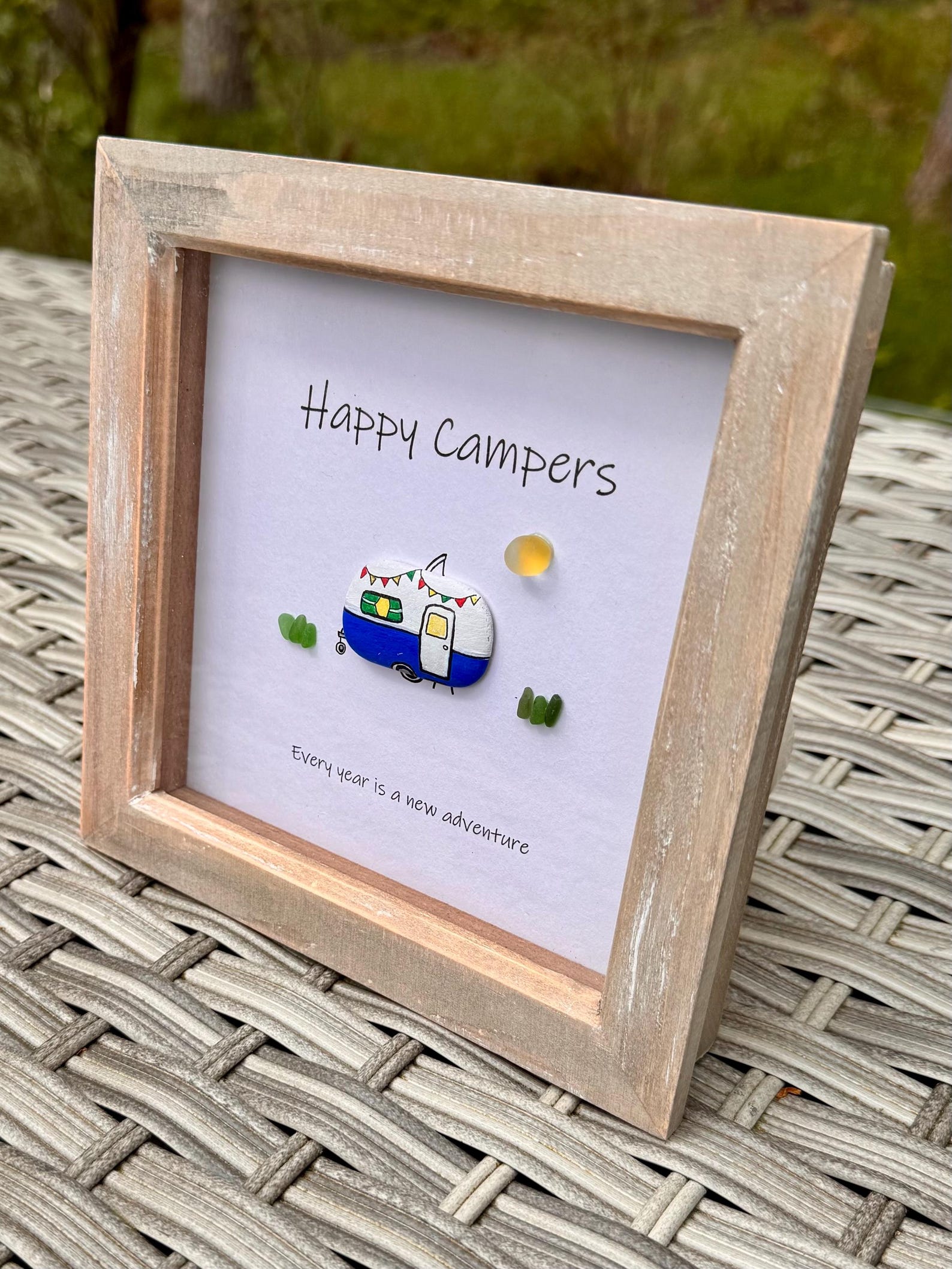 Caravan Pebble Art | Campers | Caravan Gift | Framed Caravan Art ...