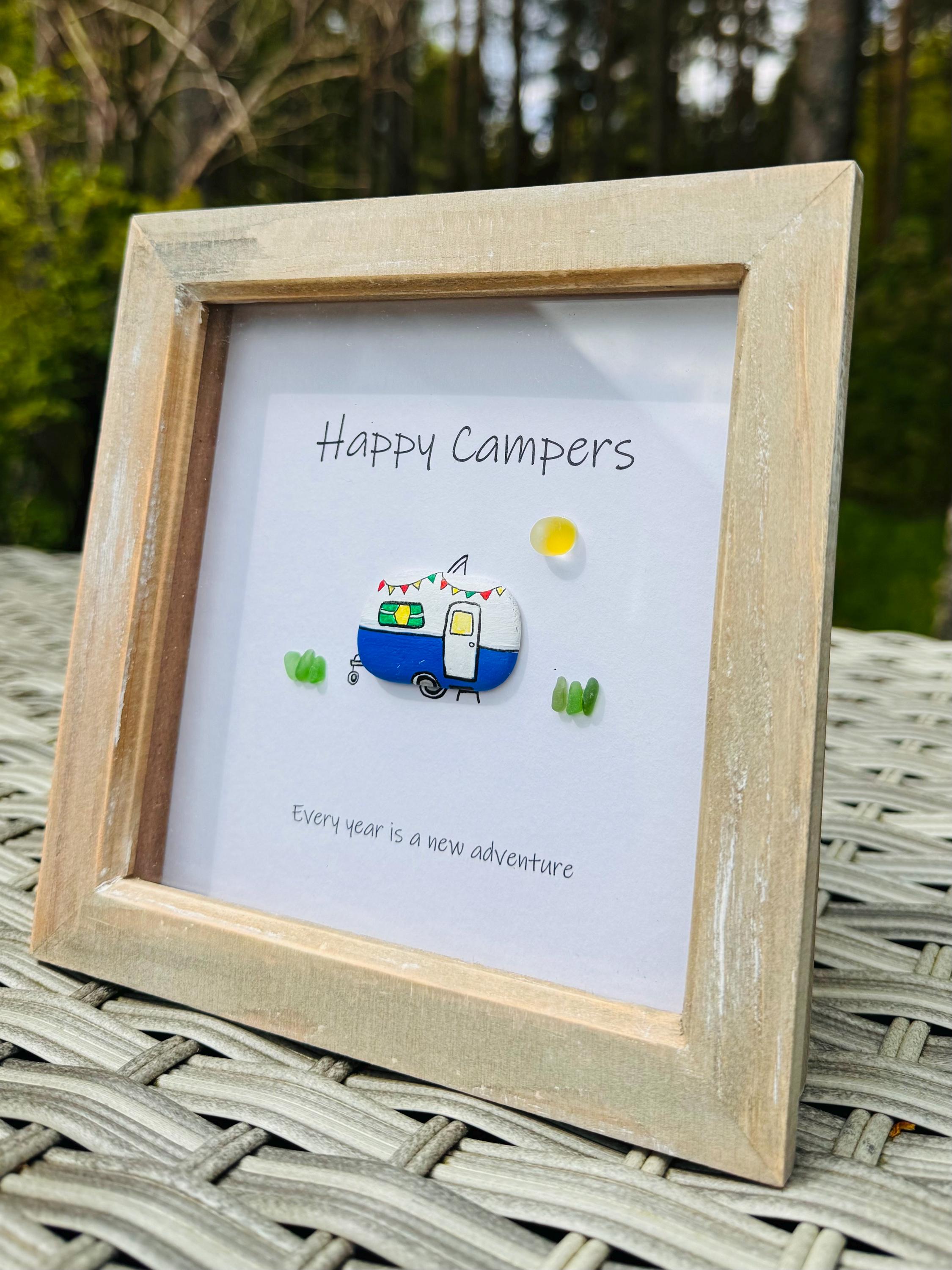 Caravan Pebble Art | Campers | Caravan Gift | Framed Caravan Art ...