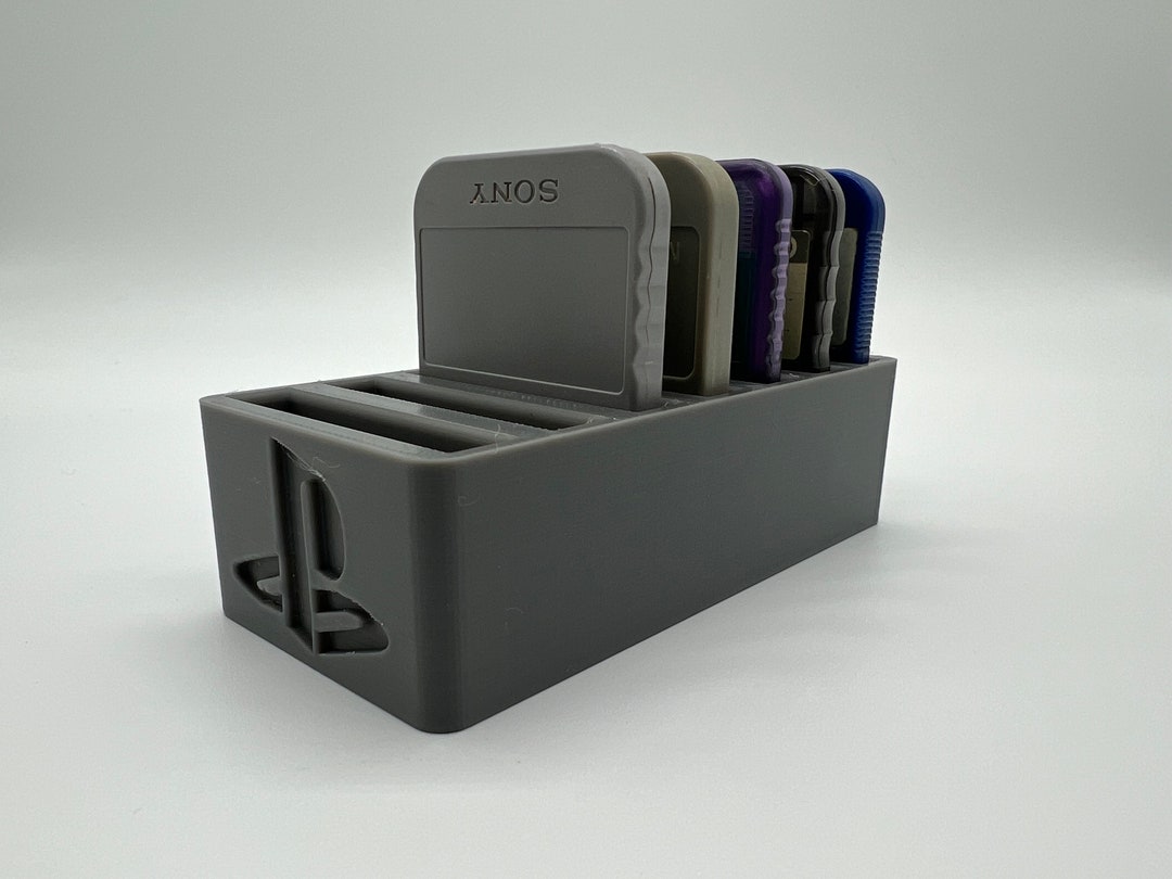 Customizable PS1 Playstation Memory Card Display Stand Holder Organizer ...