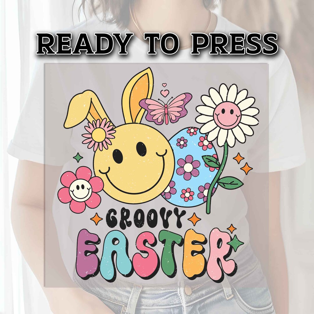 Groovy Easter DTF Transfer, Easter Transfer, DTF Transfer Ready for ...