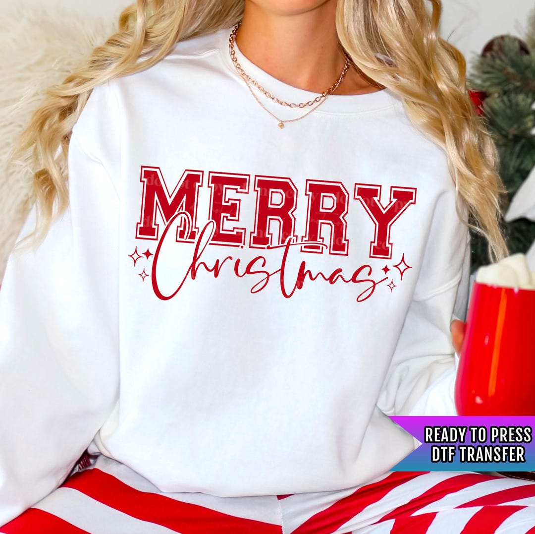 Merry Christmas DTF Transfers Ready for Press, Christmas DTF Prints ...
