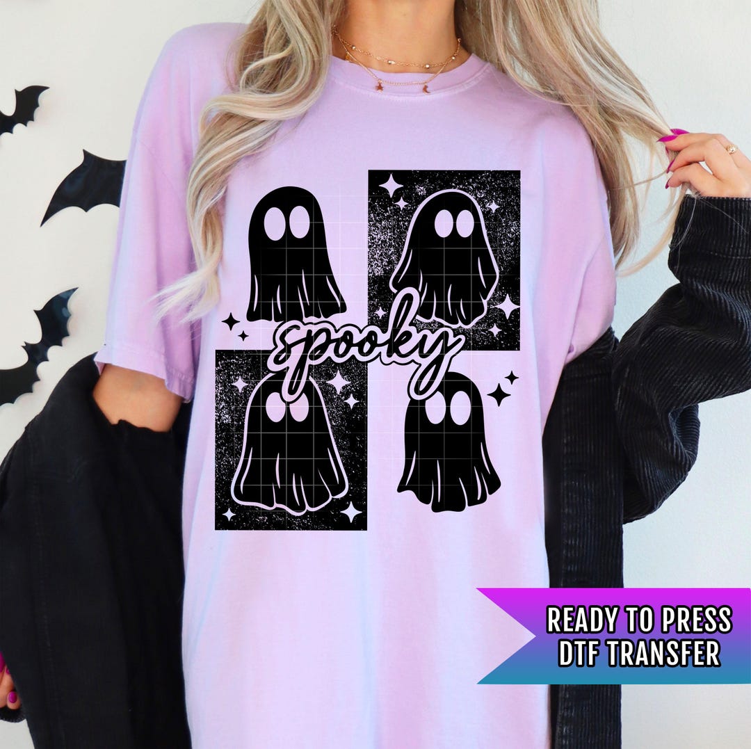 Spooky Ghost DTF Transfers, Horror Halloween DTF Transfers Ready for ...