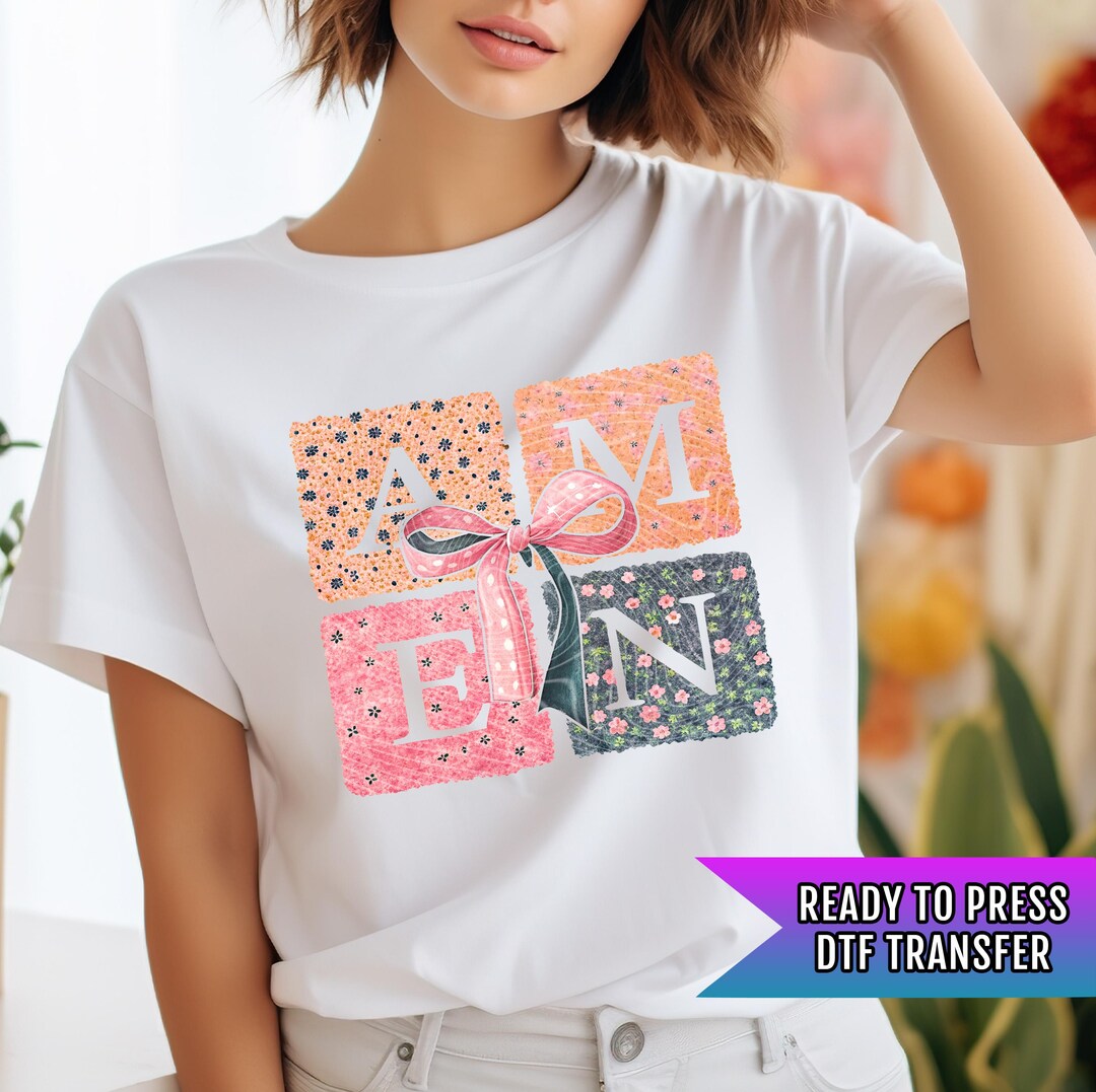 Amen Coquette Bow DTF Transfers Ready for Press, Amen Dtf Prints, Heat ...