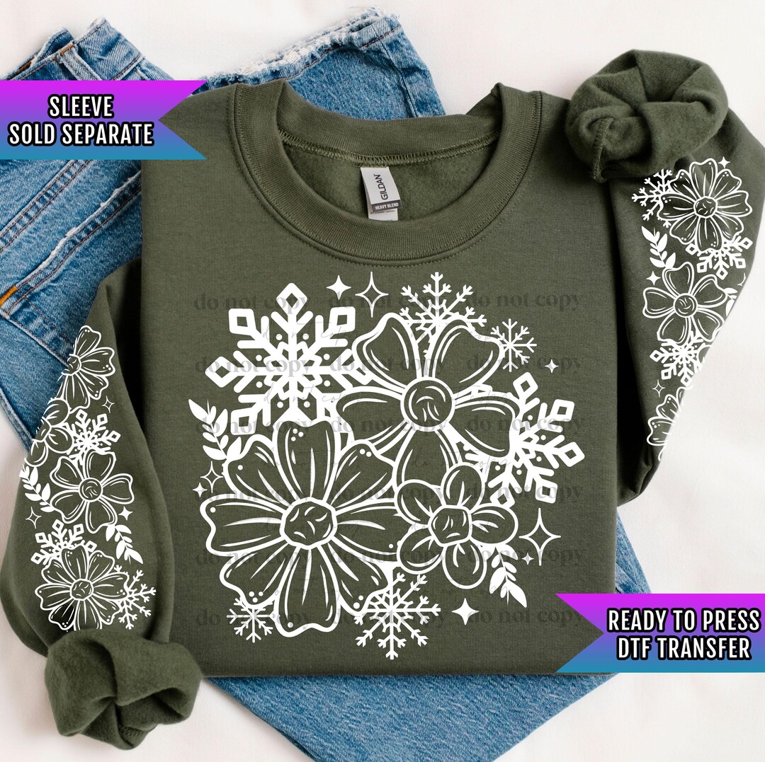 Winter Florals DTF Transfers Ready for Press, Christmas Freezin DTF ...