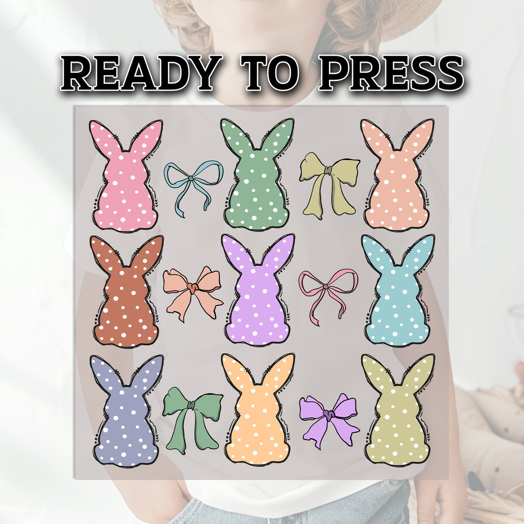 Easter Bunny DTF Transfer, DTF Transfer Ready for Press, Easter Bunny ...
