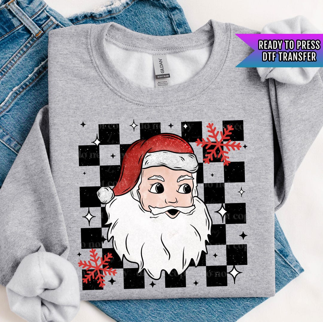 Santa Claus DTF Transfers Ready for Press, Christmas DTF Prints, Heat ...