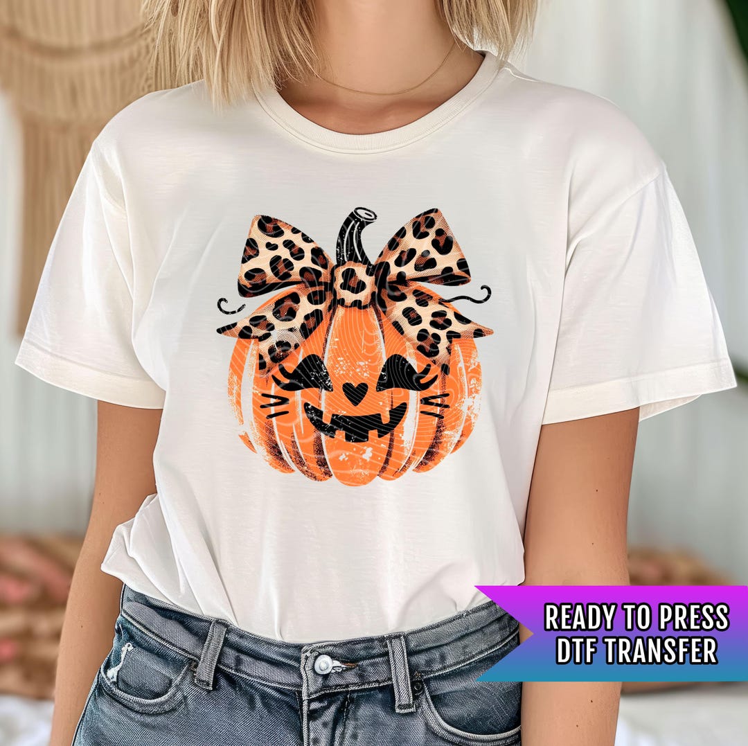 Pumpkin DTF Transfer Ready for Press, Fall DTF Transfer, Autumn DTF ...