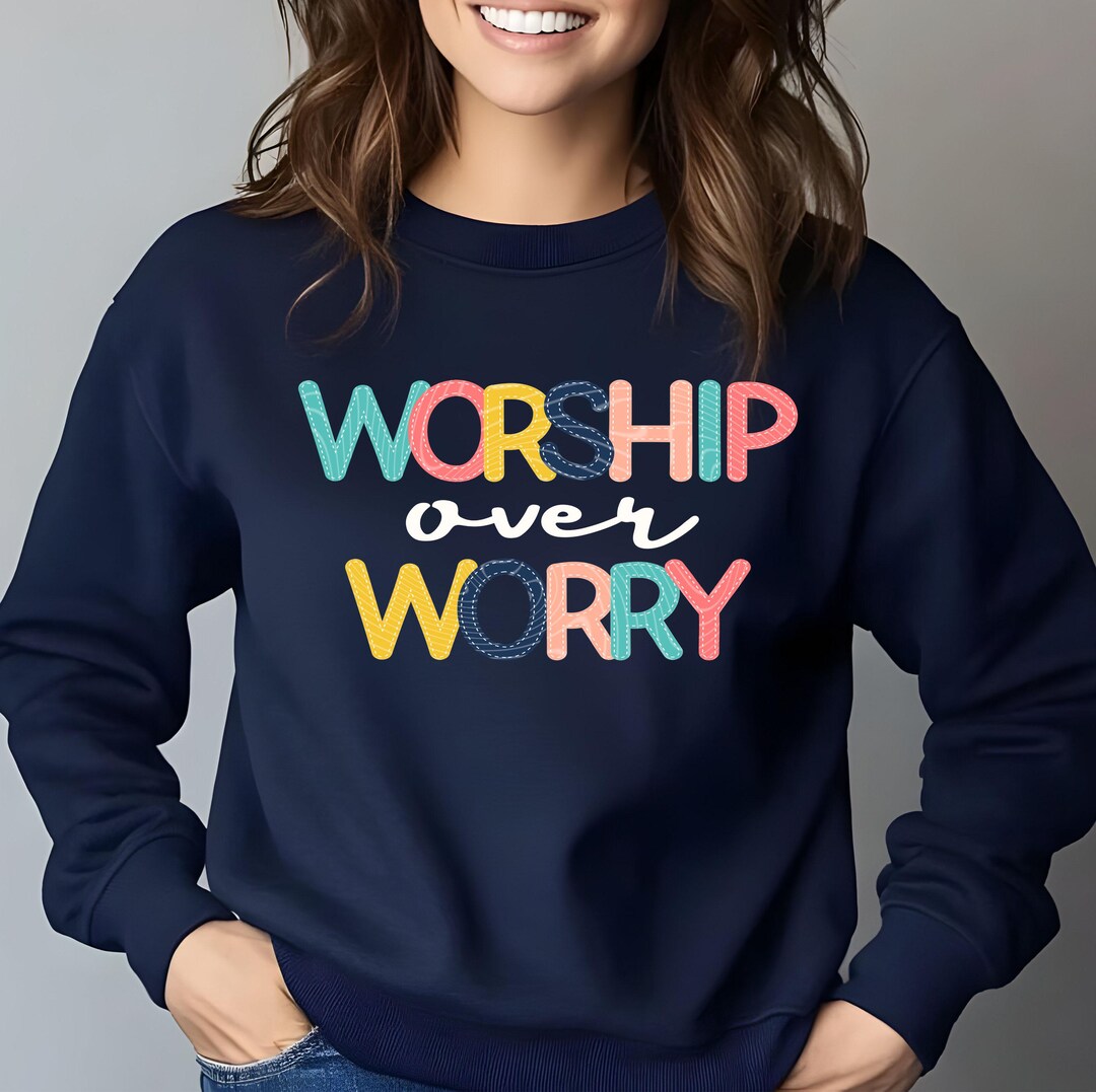 Worship Over Worry DTF Transfer, Christian DTF Print, Faith DTF ...