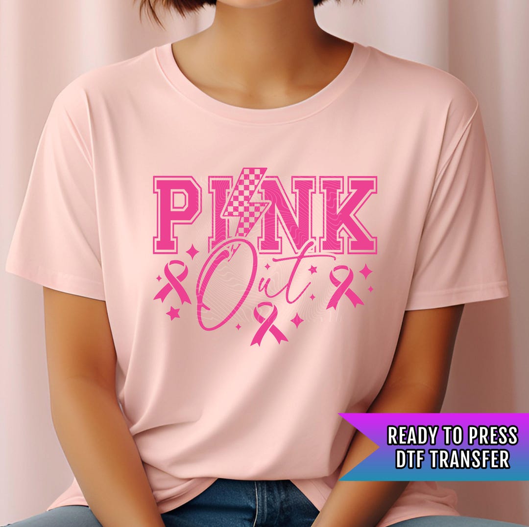Pink Out DTF Transfers Ready for Press, Tackle Cancer Dtf Prints ...