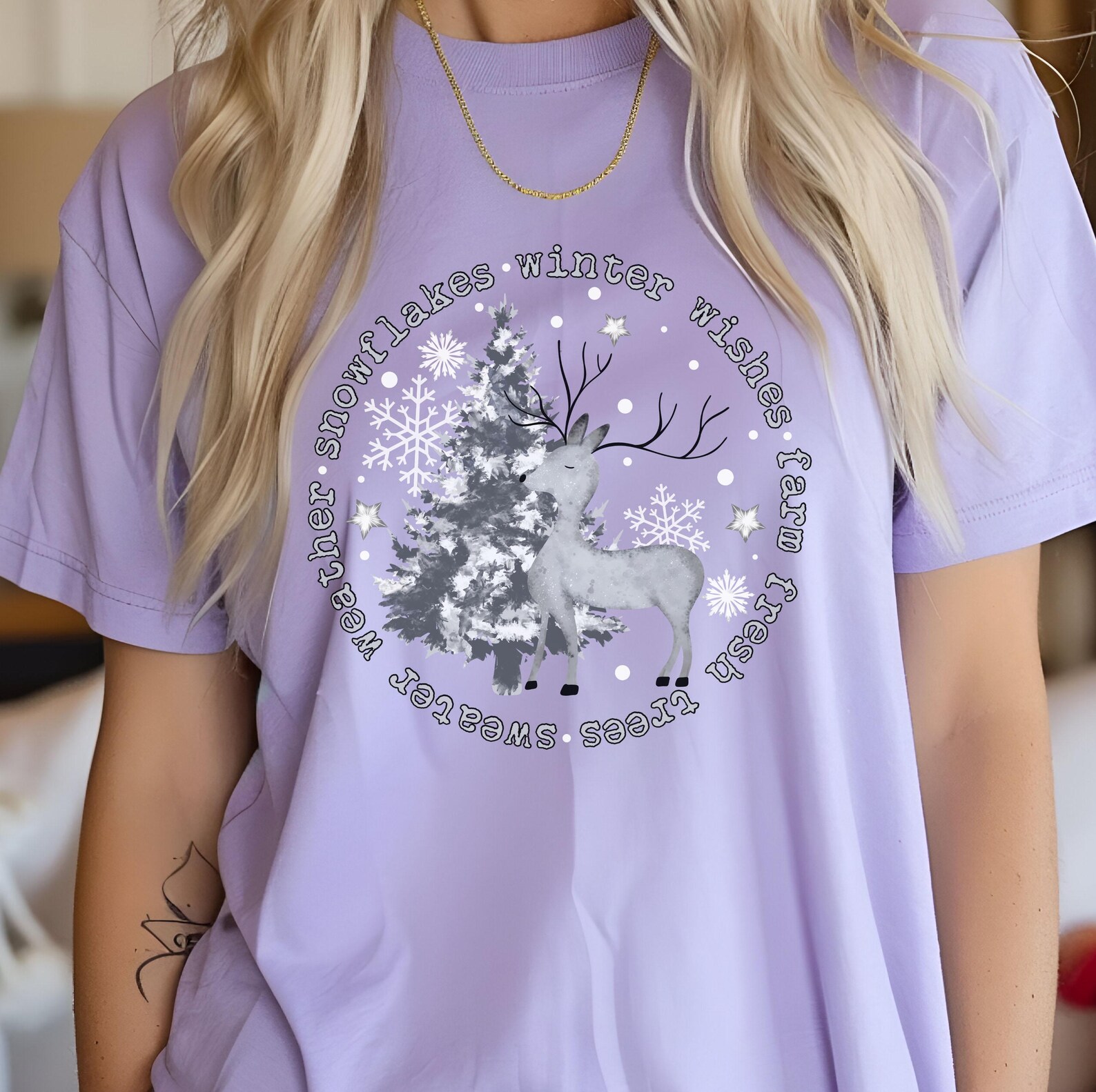 Winter Wishes DTF Transfers, Deer Dtf Prints, Winter DTF Transfers ...