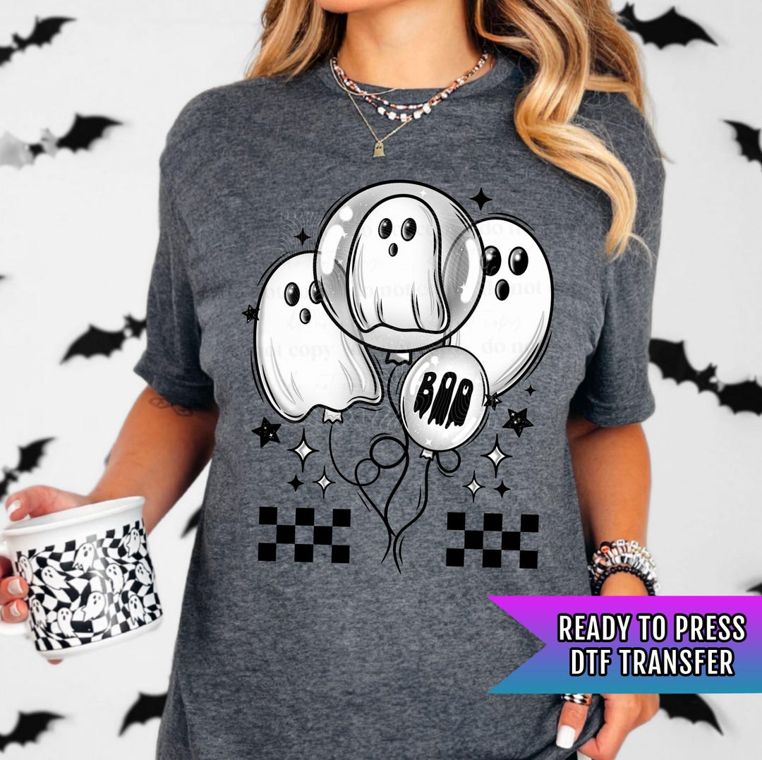 Ghost Balloons DTF Transfers, Ghost Dtf Transfer, Halloween DTF ...