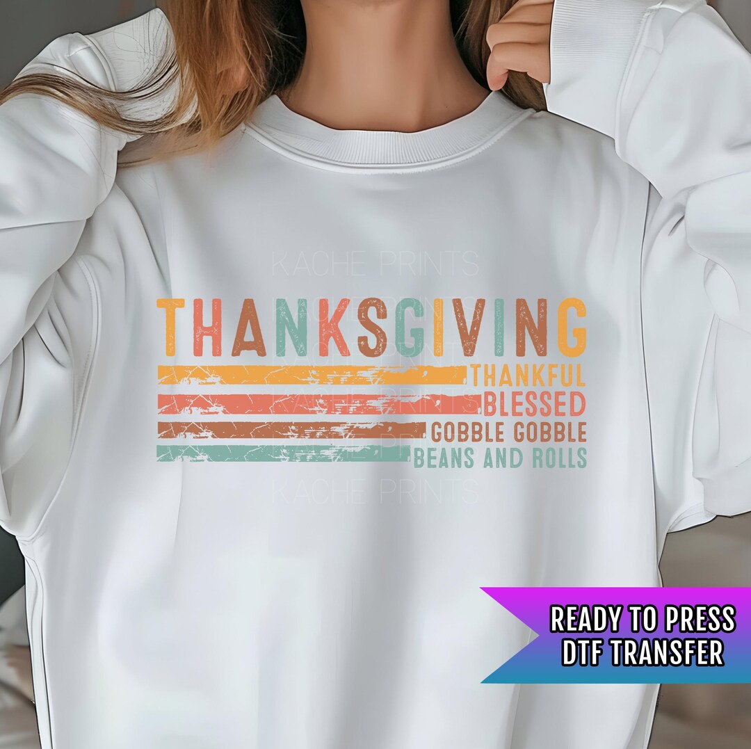 Thanksgiving DTF Transfer Ready for Press, Fall DTF Transfers, Autumn ...