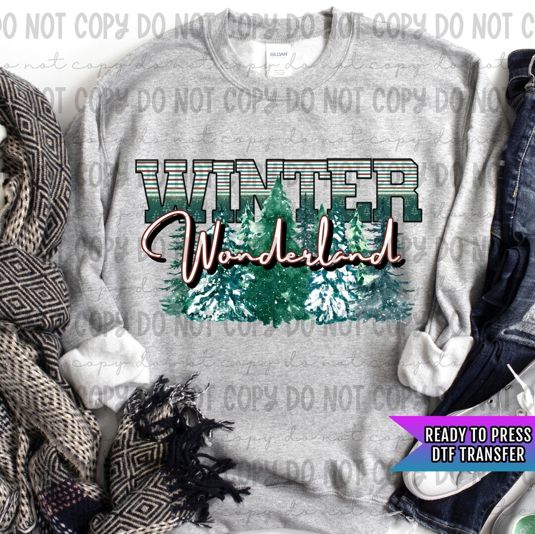 Winter Wonderland DTF Transfer Ready for Press, Christmas Tree Dtf ...