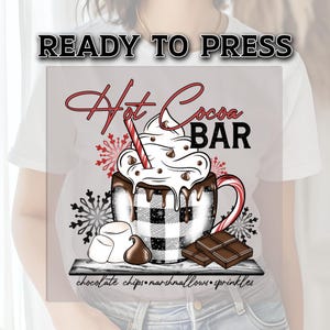 Hot Cocoa Bar DTF Transfer Ready for Press, Chocolate DTF Transfer ...