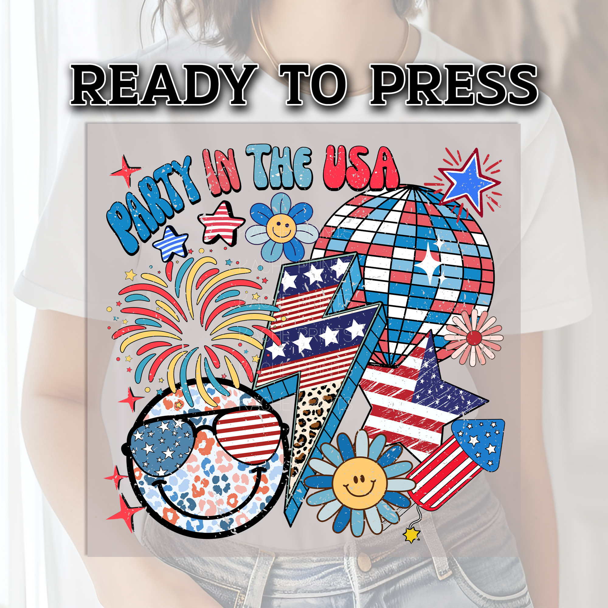4th of July DTF Transfer Ready for Press, DTF Transfer, Heat Press ...