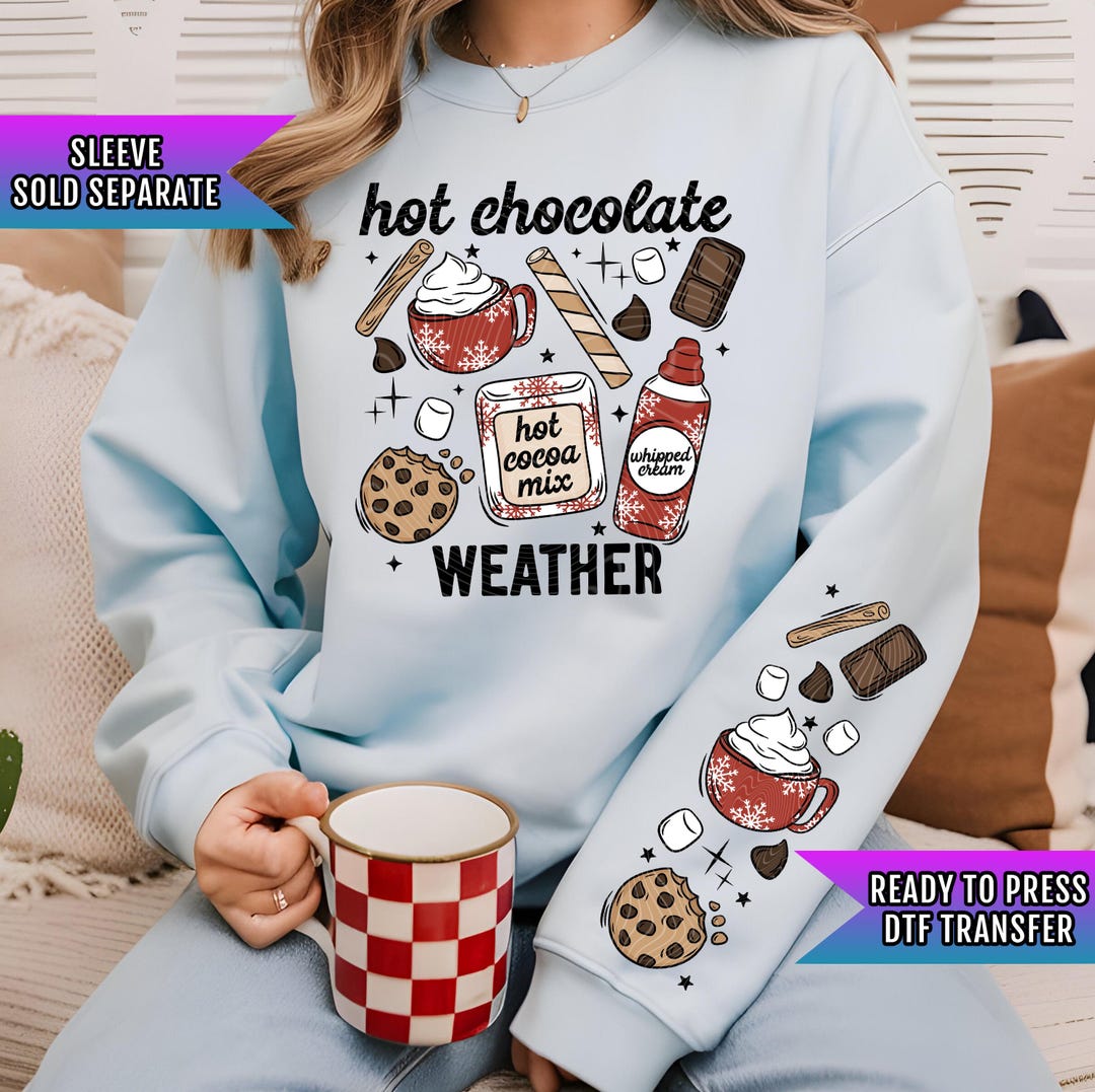 Hot Cocoa Weather Collage DTF Transfers Ready for Press, Hot Chocolate ...